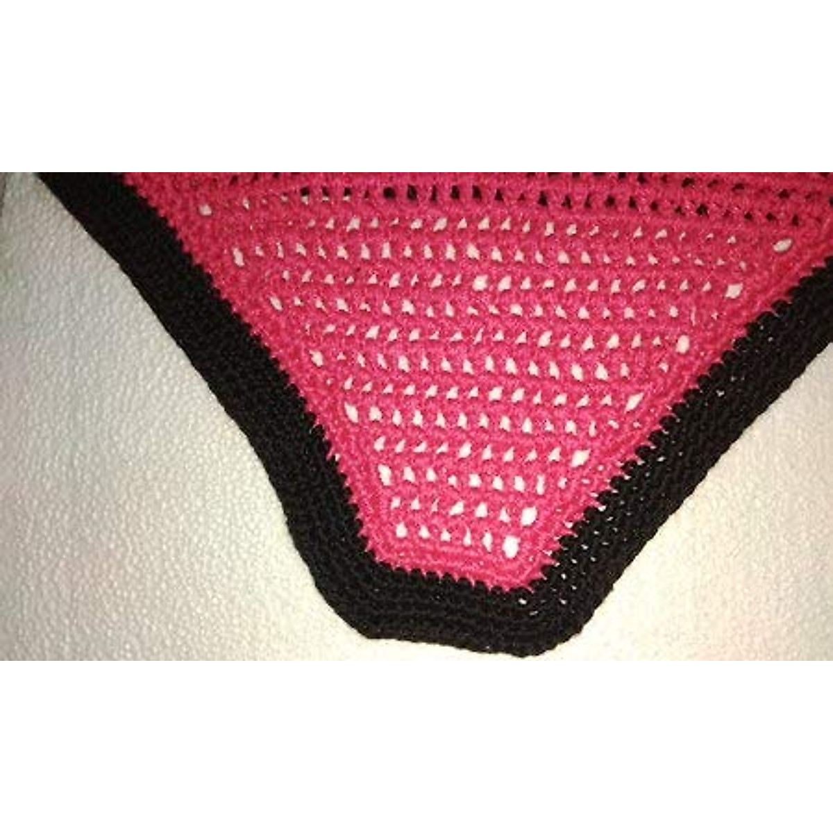 A C Horse Ear Net Crochet Fly Veil Equestrian Fly Bonnet/Veil/mask Standard Size