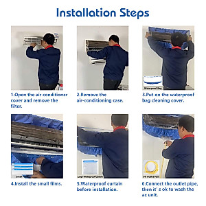 Forestchill Mini Split Air Conditioner Cleaning Cover Bag, Waterproof Dust Washing Clean Protector Bag for Large Sized Wall Mounted AC Units of 24000 to 36000 BTU