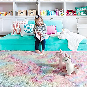 PAGISOFE 4x6 Rainbow+Round Rug