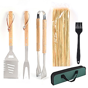 CYXI 6 PCS Complete Barbecue Tool Set with Storage Bag - BBQ Tools Set,Grill Accessories, Portable Grilling Utensil Kit, for Travel, Picnics, RVs, Camping, BBQs, Parties
