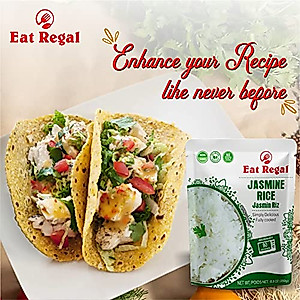 Eat Regal Thai Jasmine Rice In Hood & Tray, Ready To Eat in 90 Seconds, Microwavable in just 90 Seconds, Nutritious & Delicious 8.8 Ounce (Pack of 8)