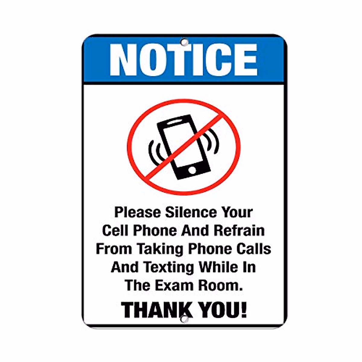 Exam Room Please Silence Your Cell Phone & Avoid Calls Vinyl Sticker Decal 8"