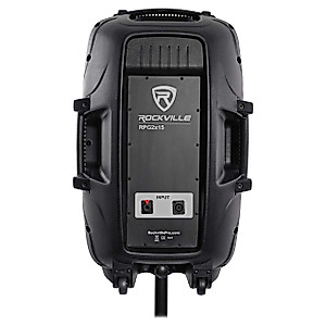 Rockville RPG2X15 Powered Bluetooth Mixer+(2) 15" Speakers+Stands+Wireless Mics