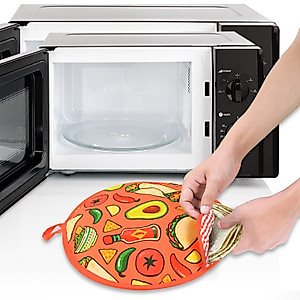 ZKOO Tortilla Warmer Pouch 12-Inch, Insulated Tortilla Holder -Microwavable Use Fabric Bag to Keep Food Warm.Ideal for Tortillas & Breads! (1, Orange)