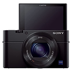 Sony RX100 III 20.1 MP Premium Compact Digital Camera w/1-inch Sensor and 24-70mm F1.8-2.8 ZEISS Zoom Lens (DSCRX100M3/B), 6in l x 4.65in w x 2.93in h, Black