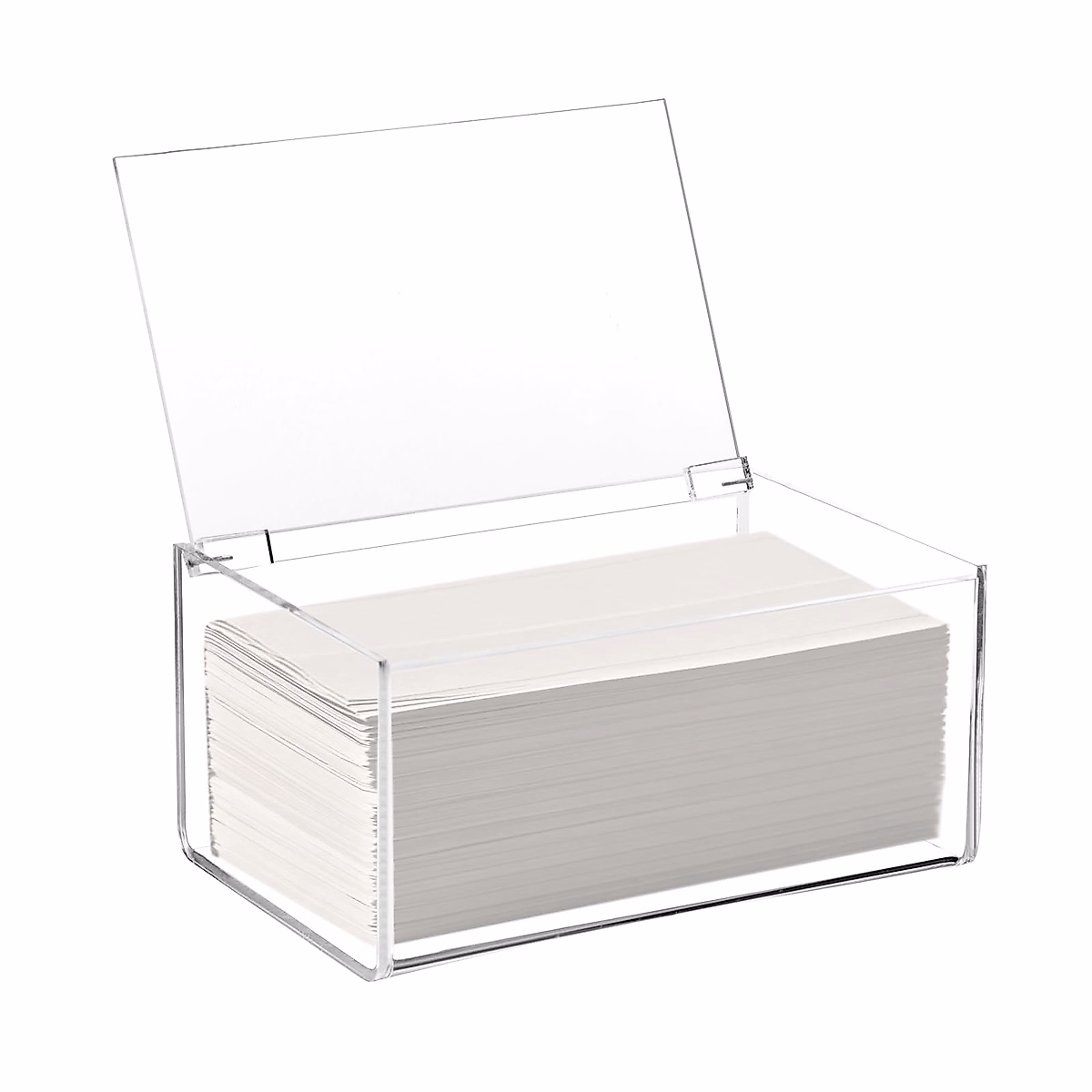 KSVRJRVT Dryer Sheet Holder with Hinged Lid, Acrylic Clear Dryer Sheet Container for Organization and Storage in Laundry Room, Bedroom and Desk