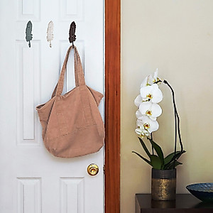 Stephanie Imports Decorative Rustic Iron Feathers Wall Coat Hooks (Set of 3)