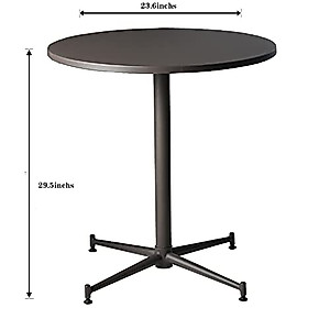 GWAREZ Modern Round Pub Table23.6-Inch Top Outdoor Metal Bar Height Table,Metal Frame Outdoor Indoor Furniture for Garden Balcony Backyard Pool Porch Lawn Living Room,Easy Assembly(29.5H, Brown)…