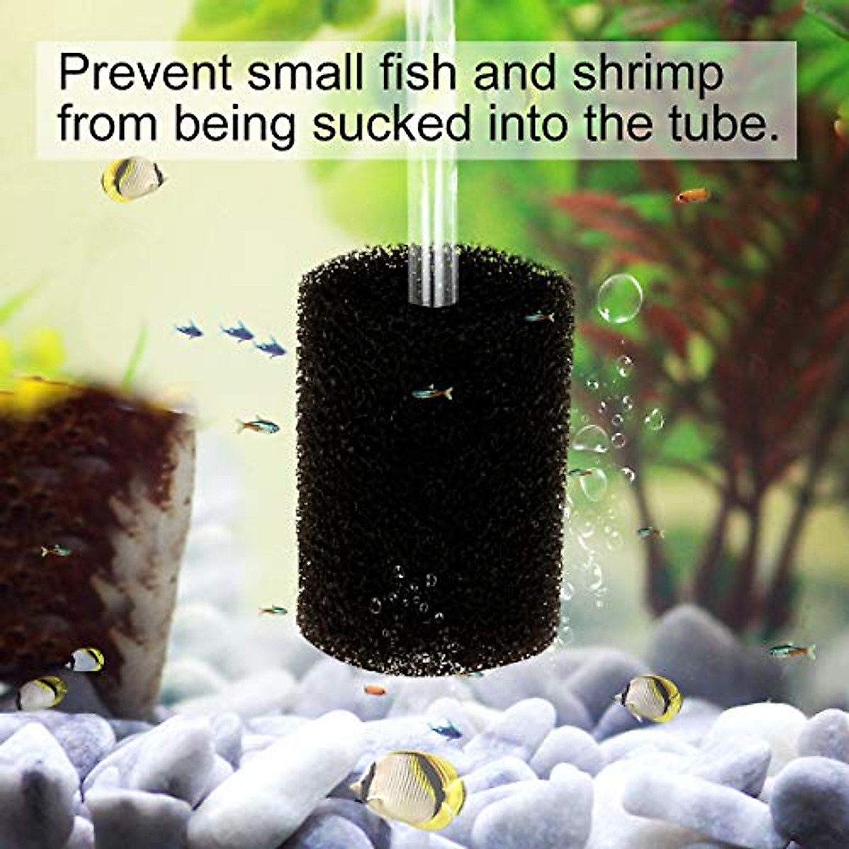 Senzeal 4PCS Pre-Filter Foam Sponge Roll Aquarium Filter Intake Cover for Aquarium Fish Tank(Medium)