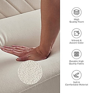 mopio Futon Sofa Bed, Couch, Small Sofa, Sleeper Sofa, Loveseat, Mid Century Modern Futon Couch, Sofa Cama, Couches for Living Room (Snow Velvet)