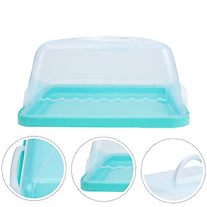 LIFKOME Cake Carrier Storage Container Portable Cake Saver with Handle Clear Square Cake Keeper for Transport Packaging Sky- blue