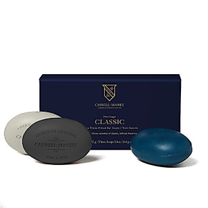 Caswell-Massey Natural Bar Soap for Men, Moisturizing Body Soap Bar for All Skin Types, Made with Essential Oils & Plant-Based Formula for Soft Skin, Newport, Oaire & Greenbriar, 3x5.8 oz Gift Set