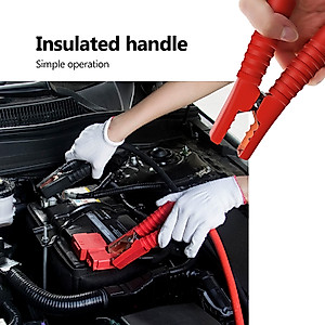 Dewkou 1 PC Jumper Cables for Car Battery 13.1 Feet Jumper Cables, Heavy Duty Automotive Booster Cables for Jump Starting Dead or Weak Batteries with Professional Clamps and Carrying Bag (Black)