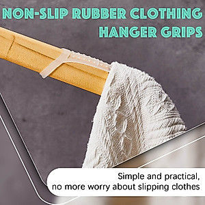 Non Slip Rubber Clothes Hanger Grips Clear Silicone Clothing Hanger Strips Clothes Hanging Accessories for Wood Hangers Plastic Hangers Home Stores Use (200 Pcs)