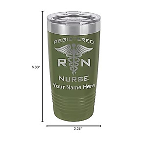 LaserGram 20oz Vacuum Insulated Tumbler Mug, RN Registered Nurse, Personalized Engraving Included (Camo Green)