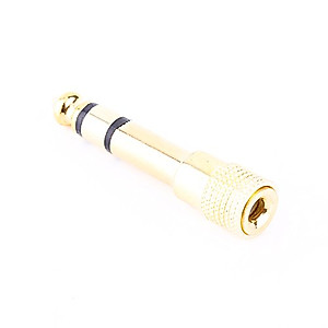 6.5mm Male to 3.5mm Female Stereo Adapter Headphone Audio Plug Jack Converter for Headphone Headset Microphone Amplifier Mixer - Gold