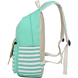 Joyfulife Girls Backpacks, School Backpack for Girls Lightweight Canvas Backpack Student Bookbags Stripe Backpack with Lunch Box 4 in 1