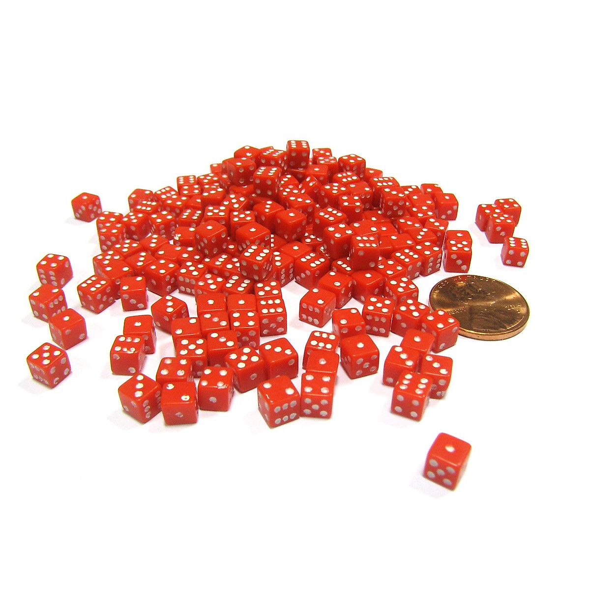 Koplow Games 200 Six Sided D6 5mm .197 Inch Die Small Tiny Mini Miniature Red Dice