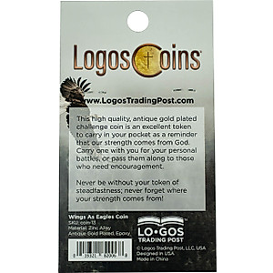 Mount Up with Wings as Eagles, Bulk Pack of 10 Christian Coin Tokens, Collectible Religious American Flag Military Challenge Coin Souvenir, Antique Gold-Color Plated Bald Eagle Gift, Isaiah 40:33