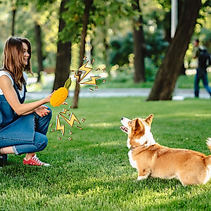 LIFLIX Squeaky Dog Toys, Durable Dog Chew Toys, Strong Tough Dog Toy with Natural Rubber, Teething Chew Toys for Small Medium Large Dogs, Kiwano Horned Cucumber Shape