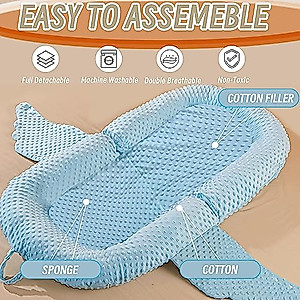 Baby Lounger, Baby Nest for 0-12 Months, Baby Nest Cover for Co Sleeping, Snuggle Infant Soft & Breathable Portable Infant Floor Seat