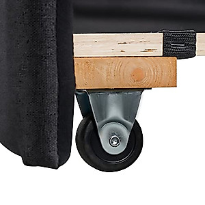 FIQHOME Daybed with Trundle,Upholstered Twin Daybed with Trundle, Modern Wood Sofa Bed for for Living Room and Bedroom,No Spring Box Needed, Black