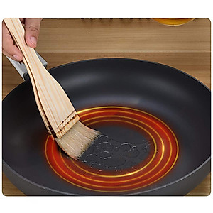 Alminionary 4Pcs Pastry Brushes Basting Oil Brush with Boar Bristles and Hardwood Handles BBQ Cooking Baking Brush for Spreading Butter, Egg Liquid to Pastries, Dessert, Bread Dough