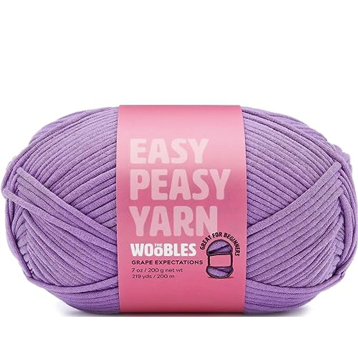 The Woobles Easy Peasy Yarn, Crochet & Knitting Yarn for Beginners with Easy-to-See Stitches - Yarn for Crocheting - Worsted Medium #4 Yarn - Cotton-Nylon Blend