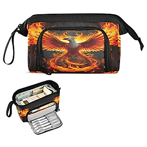 Joko Ivery Fire Phoenix Bird S Big Capacity Pencil Case Pouch Pen Bag for Adults Teen Boys Girls Stationery Box Organizer with Zipper Compartments Pencil Box for Students School Office College