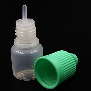 Bluemoona 20 Pcs - 100ml Empty Plastic Dropper Bottles Squeezable e-Juice E-Liquid Childproof Mix Colour Cap