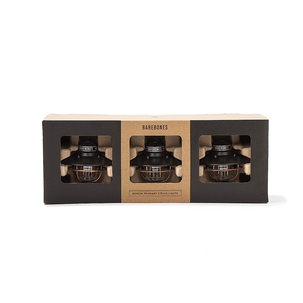 Barebones Edison Pendant String Lights - Forest Lantern, Lantern, and Railroad Lantern - Formal Outdoor String Lights Edison and String Lanterns (Antique Bronze)