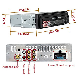 UNITOPSCI Single Din Car Stereo Car Radio with 7" Auto Retractable HD Touch Screen Car MP5 Player with Bluetooth FM Radio Mirror Link Head Unit Support TF USB AUX in Remote Control Backup Camera SWC