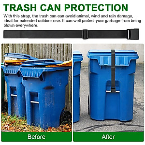 Trash Bin Can Lid Lock for Animals, Bear Proof Trash Can Lid Lock, Semi-Automatic Adjustable Trash Can Bands Universal Garbage Can Lid Lock for Outdoor Squirrels Dogs Bears Raccoon