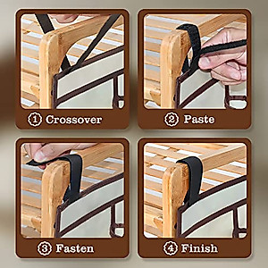 JMLHMXC 6 Pockets- Shoe Organizer Hanging,Space Saving, Used with Our Double Layer Shoe Rack, Hook and Loop Fasteners,31.3×12.6 Khaki