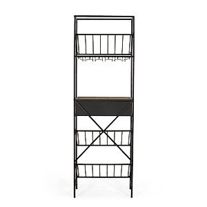 Christopher Knight Home Boster Wine Rack, Black + Natural