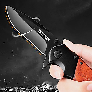 TACTIMAN Gifts for Dad from Daughter Son Wife, Dads Gifts, Fathers Gifts, Birthday Anniversary Fathers Day Christmas Gift for Dad, Engraved WORLD'S BEST DAD Fathers Gifts, Pocket Knife Gift for Dad