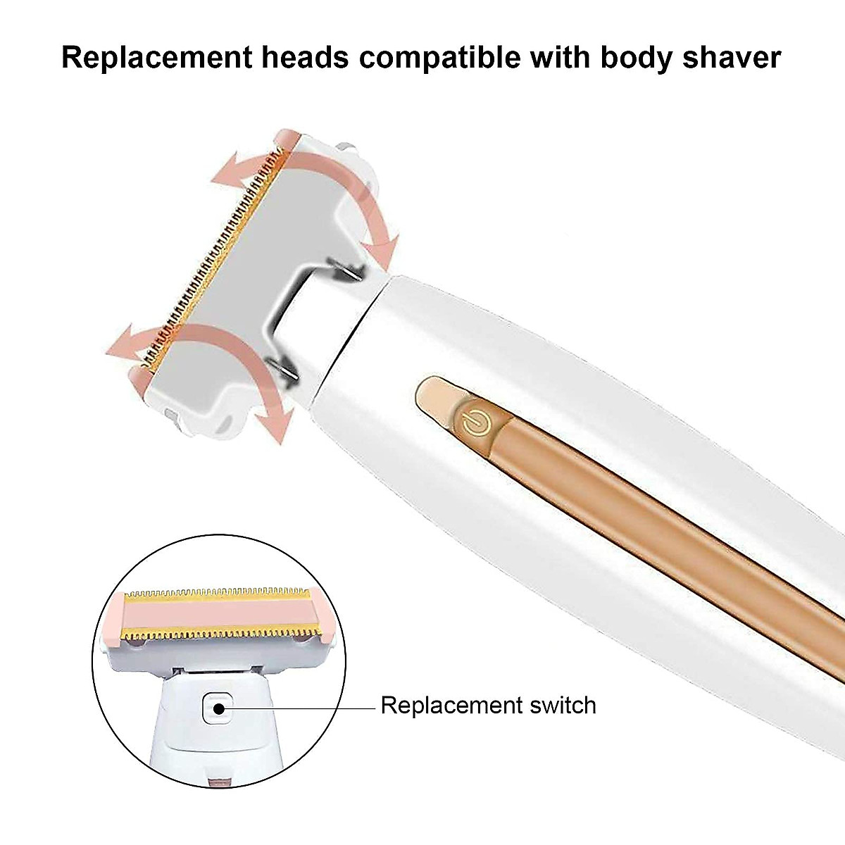 4PCS LinMei Razor Replacement Heads Compatible for Finishing Touch Flawless Body Rechargeable Ladies Shaver and Trimmer with 2 Cleaning Brush