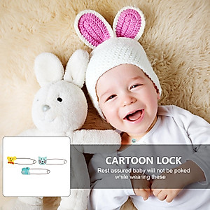 PATKAW Animal Pin Clasp 10pcs Diaper Pins, Safety Diapers Pins Safety Pin Stainless Steel Pin with Locking Closure, Random Color Brooch Pin