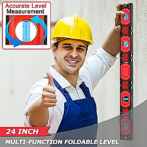 Weton Multi-function Foldable Level, 24 Inch Multi-Angle Measurement Woodworking Tools with Easy-Read Level Bubbles, Precise Leveling for Various Corners Stairs, Carpenters,Woodworkers