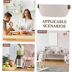 LIGHTAOTAO Cotton Rope Storage Basket White Hamper Baby Decor White Decor Cotton Rope Basket Jute Rope Basket Decorative Woven Basket Bathroom Organizing Baskets Cotton Basket Blanket