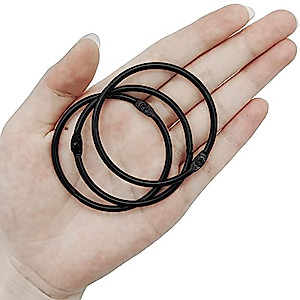 Shower Curtain Hooks Rings,24 Pcs Rustproof Metal Shower Hooks for Shower Curtain,Glide Smoothly Round Shower Rings for Curtain,Shower Curtain Rings for Bathroom Shower Rod,Snap Joint Design (Black)