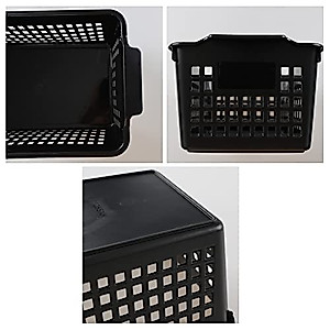 AnnkkyUS 6-pack Plastic Storage Basket, Small Organizer Bins, Black