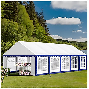 MFSTUDIO 16'x32' Party Tent, Outdoor Heavy Duty Party Tents with Removable Sidewalls, Large Canopy Tent Shelter for Outdoor Events Wedding Birthday, Blue