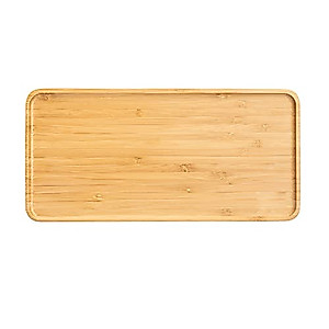 Bamboo Vanity Tray, Bathroom Sink Vanity Trays Bathroom Counter Tray for Organizing and Decor Display Toilet Tank Top Tray Bamboo Tray Table Tray Rack 11.8 x 6 x 0.7 inch