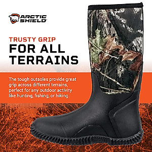 Neoprene Heavy Duty Rubber Boots for Men & Women - Durable Footwear Rain Boots Men - Insulated Waterproof Outdoor Boots for Men for Hunting, Mud, Fishing, Gardening & Farming, Camouflage, 8