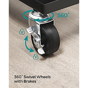 SONGMICS Slim Storage Cart, 4-Tier Metal Rolling Cart with Wheels, Flexible Baskets, Narrow Cart for Kitchen, Bathroom, Laundry Room, Easy Assembly, Black UBSC065B01