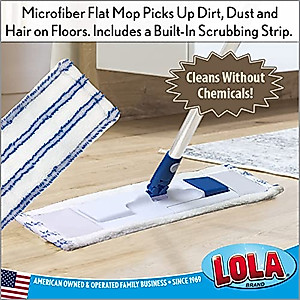 Lola Products 7-in-1 Cleaning Kit & Storage System | SPACE SAVER | 3 Mops, 1 Broom, 1 Dustpan, 1 Storage Rack & 1 Handle | Cleans Dirt, Dust, & Pet Hair | Wall Mount Holder, Floor Cleaner, & Dusting