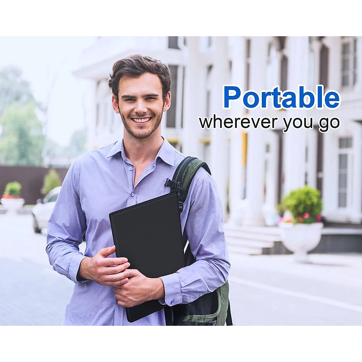 PONKLOIE Portable Monitor for Laptop 15.6” FHD 1080P Laptop Monitor, External Screen Computer Display with Speakers USB C HDMI Computer Monitor for MacBook Pro PC PS5, Include Smart Cover
