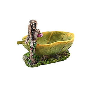 TG,LLC Treasure Gurus Leaf Shape Outdoor Fairy Garden Bath Soaking Tub Dollhouse Supply Landscape Decor