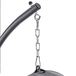 Barton Deluxe Hanging Chair Grey w/Canopy Sun Shade Deep Cushion Lounge Seating Outdoor Indoor Patio Bedroom Hanging Swinging